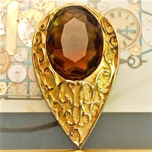 Tancer II | Jewelry | Tancer Two Ii Teardrop Goldbrown Amber Glass ...